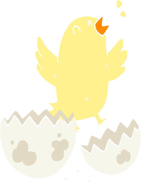 Flat Color Style Cartoon Bird Hatching From Egg 45040473 Png