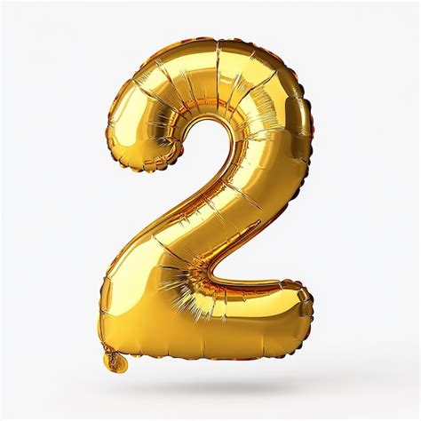 A Yellow Balloon With A Number 2 On It Premium Ai Generated Image