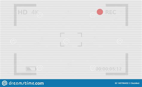 Camera Of Record Video Camera Screen With Frame Viewfinder And Focus For Surveillance