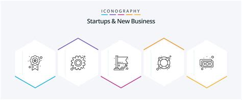 Startups And New Business 25 Line Icon Pack Including Cash Support