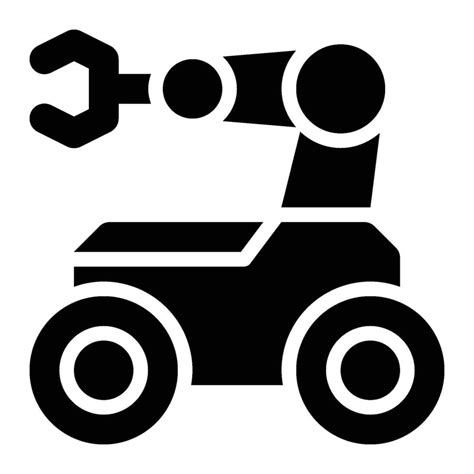 Mobile Robot Autonomous Transportation Glyph Solid Icon 55804449