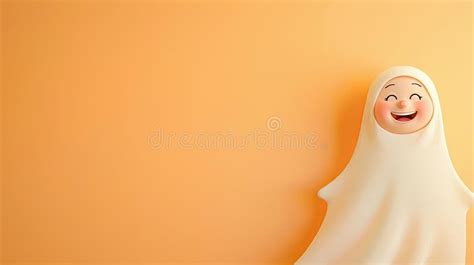 A Cute 3d Cartoon Ghost Making A Silly Face Halloween Stock Illustration Illustration Of