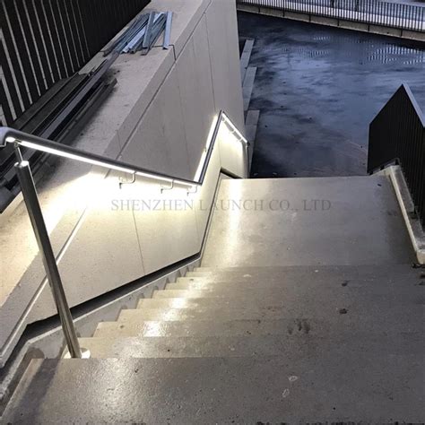 Glass Railing Stainless Steel Handrail With Led Lighting