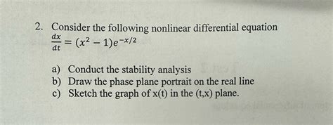 solved consider the following nonlinear differential