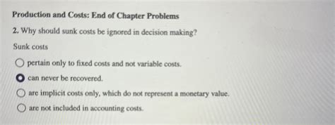 Solved Production And Costs End Of Chapter Problems2 ﻿why