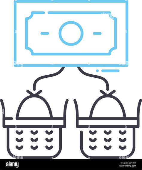 Diversification Line Icon Outline Symbol Vector Illustration Concept