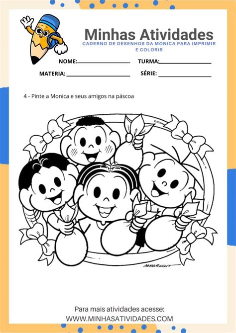Atividades Para Pintar A Turma Da Mônica