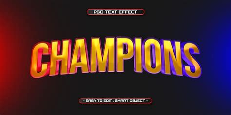 Premium Psd Psd Champions 3d Editable Text Effect
