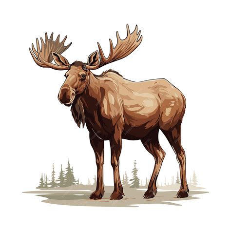 Premium Vector Cute Moose Vector Cartoon Art Illustration Design