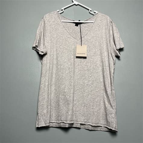 All Saints Tops Nwt All Saints Emelyn Tonic Tee Light Gray Cotton V