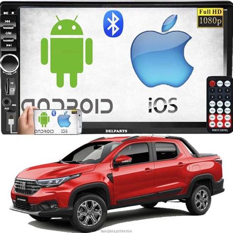 Central Multimidia Som Player Mp5 Android Ios Fiat Strada Volcano Cab Dupla 2021 First Option
