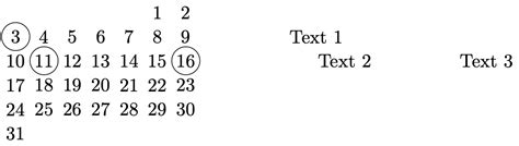 Tikz Pgf Arrange Node Next To Calendar TeX LaTeX Stack Exchange