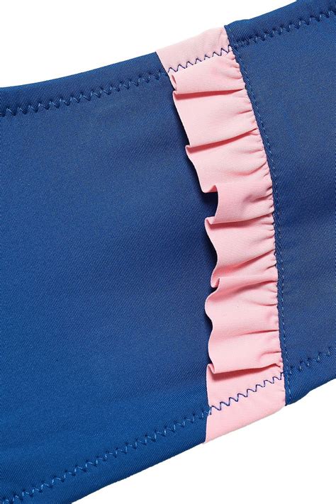 Morgan Lane Ruffle Trimmed Bandeau Bikini Top The Outnet