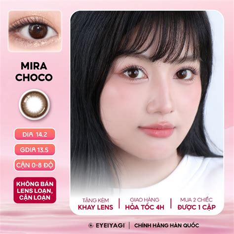Kính áp Tròng Eyeiyagi Lens Nâu Mira Choco Giãn Tròng Tự Nhiên 14 2mm