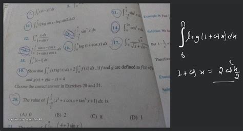 Jo Lixa Xxx 10 2log Sin X Log Sin 2 X Dx X Dx So 1 Sin X 元 Sin2 X Di
