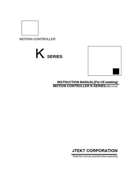 Motion Controller K Series Pdf Equipment Computer Engineering