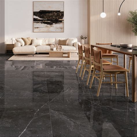 Porcelanato Negro Satinado Rectificado 100x100cm Piso Pared — Acher