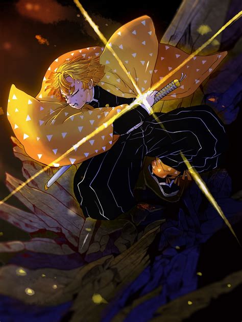 Anime Demon Slayer Kimetsu No Yaiba Zenitsu Agatsuma 1536x2048 Phone