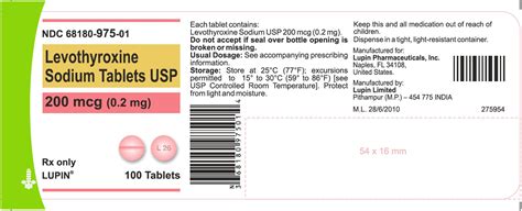 Levothyroxine Package Insert Prescribing Information