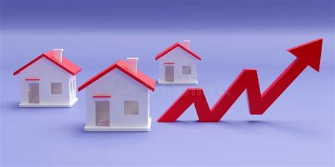 Real Estate Market Inflation And Price Increase House And Graph Arrow