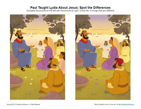 Spot The Difference Bible Printable Celebration Scene Spot The