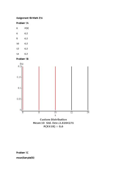 Assignment 4b Math 216 Assignment 4b Math 216 Problem 1a X Px 6 0