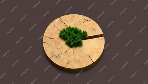 Pie Chart Showing Dry Land With A Small Area Of Green Forest