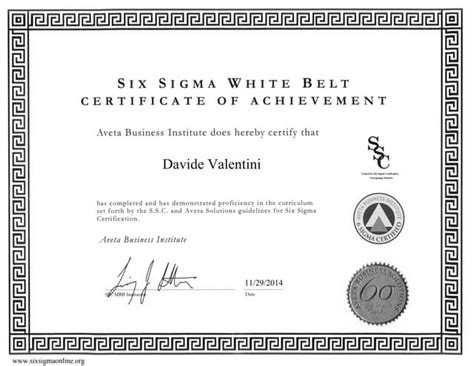 Six Sigma Certification White Belt Pdf