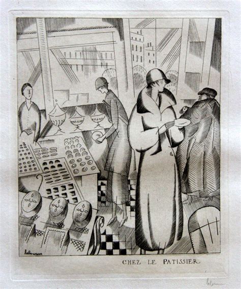 Jean Emile Laboureur Chez Le Patissier Original Etching By Je