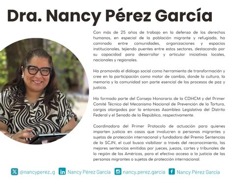 Bienvenida A Nancy Pérez García Congresistas