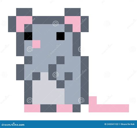 Cute Pixel Mouse Vector Isolated Stock Vector Illustration Of