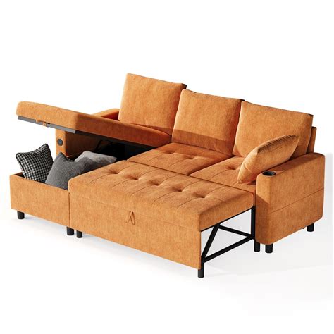 Yodolla Sofa Bed 3 In 1 Sleeper Sofa With Storage Chair Faux Leather