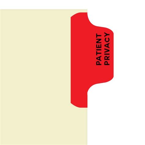 Individual Stock Fileback Divider Tabs Side Flap Side Tabs Patient Privacy Red Side Tab