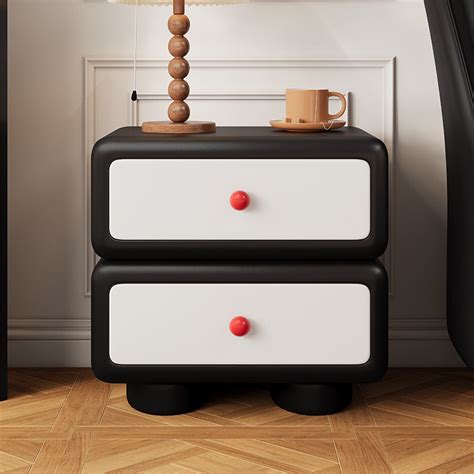 Traditional French Cube Microfiber Leather Finish Pine Wood Frame Nigh