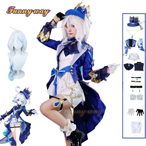 Genshin Impact Fontaine Furina Focalors Cosplay Costume Furina Dress