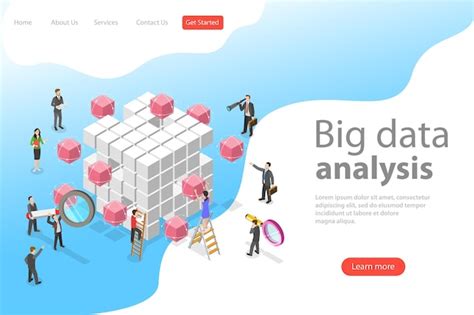 Premium Vector Flat Isometric Vector Concept Of Advanced Analytics Database Research