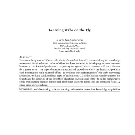 learning verbs on the fly acl anthology
