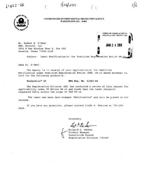 Fillable Online Us Epa Pesticides Label Anchor Permectrin Ii 124
