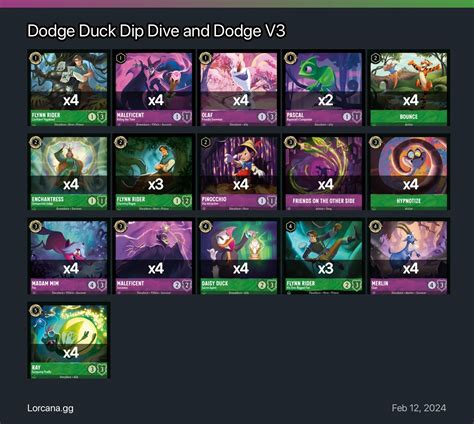 Dodge Duck Dip Dive And Dodge V3 Lorcana Deck Disney Lorcana