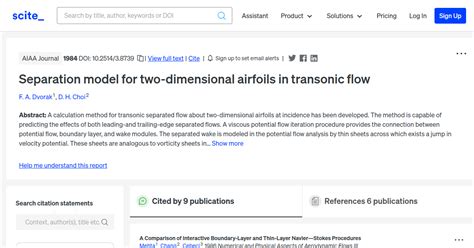 Separation Model For Two Dimensional Airfoils In Transonic Flow