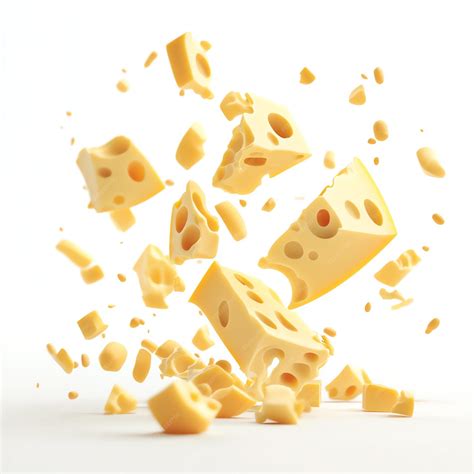 Falling Cheese Realistic Premium Ai Generated Image