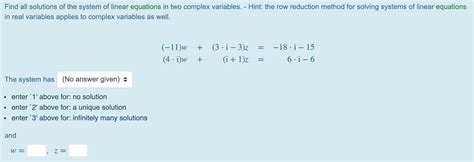 solved find all solutions of the system of linear equations