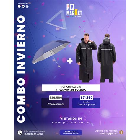 Poncho Lluvia Paragua Pcz Market