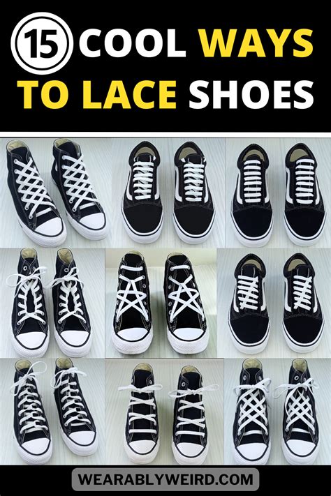 15 Cool Ways To Lace Shoes Shoelace Patterns Tutorial Shoe Lacing