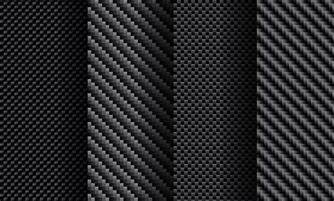 Set Of Carbon Fiber Texture With Linear Gradientabstract Black
