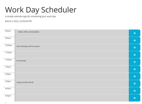 GitHub Blake1011001 Work Day Scheduler