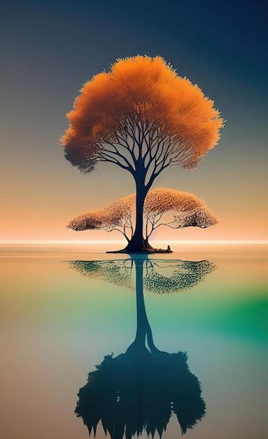 Premium Photo A Tree With A Tree In The Middle