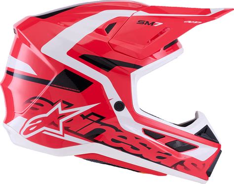 Alpinestars Sm7 Deed Gloss Red Black White Helmet Speed Addicts