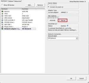 VSphere Mac Address Change