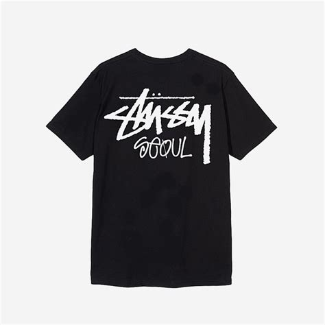 스투시 스탁 서울 티셔츠 블랙 2022 Stussy Kream